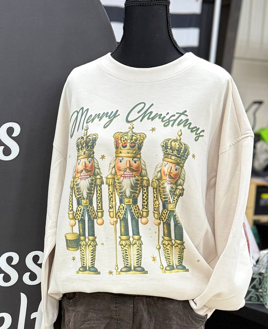 Nutcracker Christmas Zenana Sweatshirt (Cream) | Main Street Collective